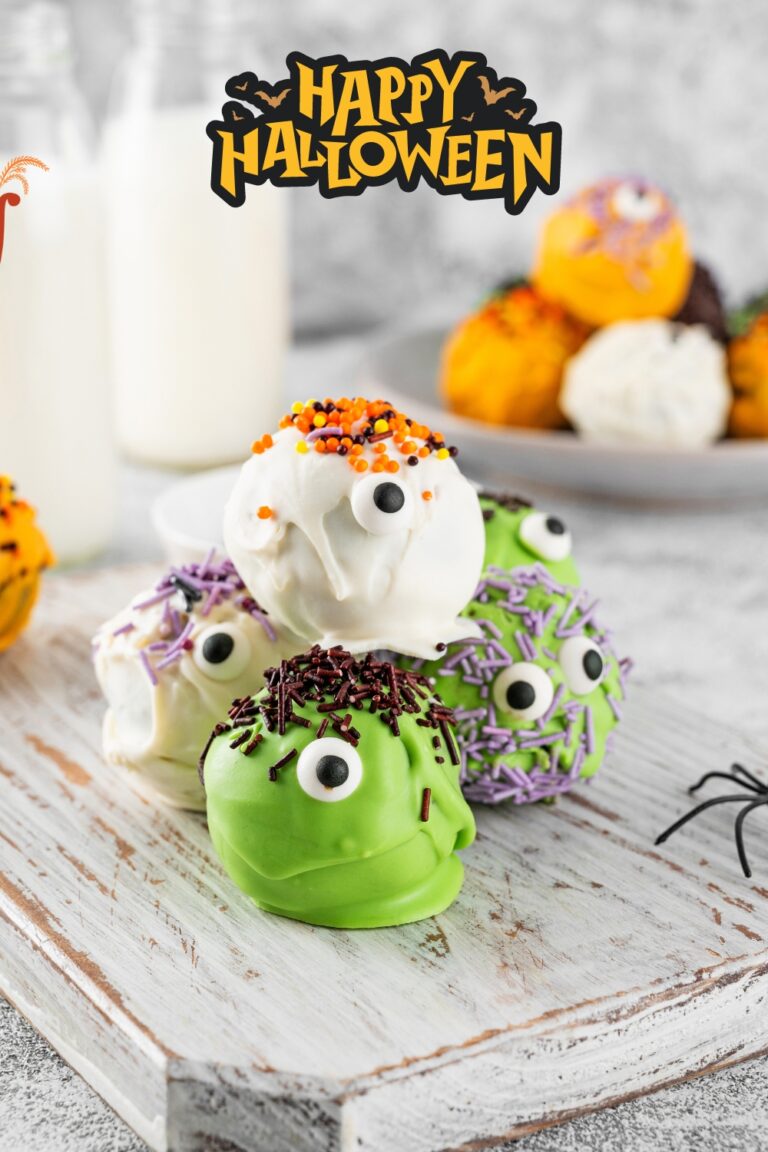 Halloween Monster Cake Balls - Fruity Desserts