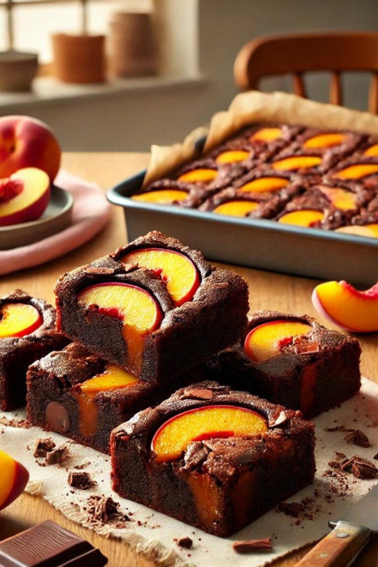 Peach Chocolate Brownies - Fruity Desserts