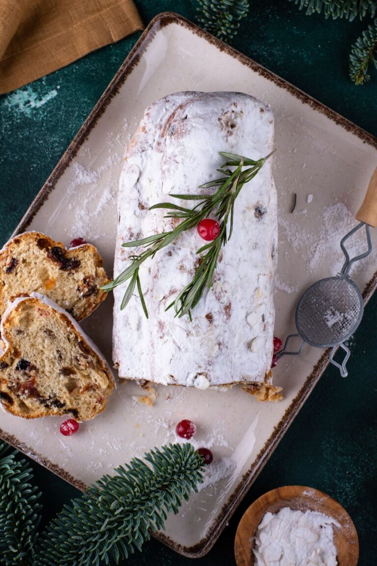 New Year German Stollen Cake Recipe - Fruity Desserts