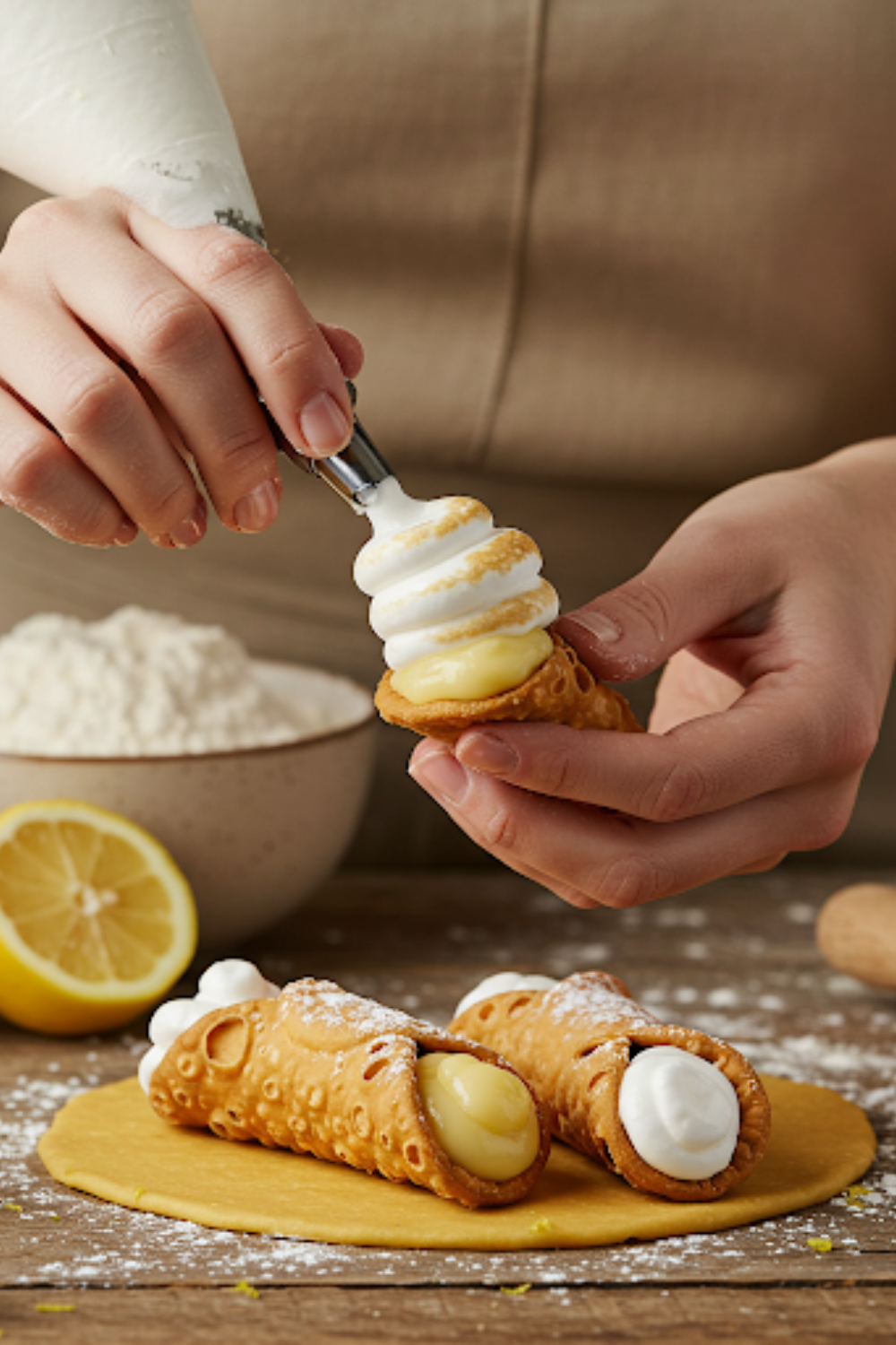 Lemon Meringue Pie Cannoli - Fruity Desserts