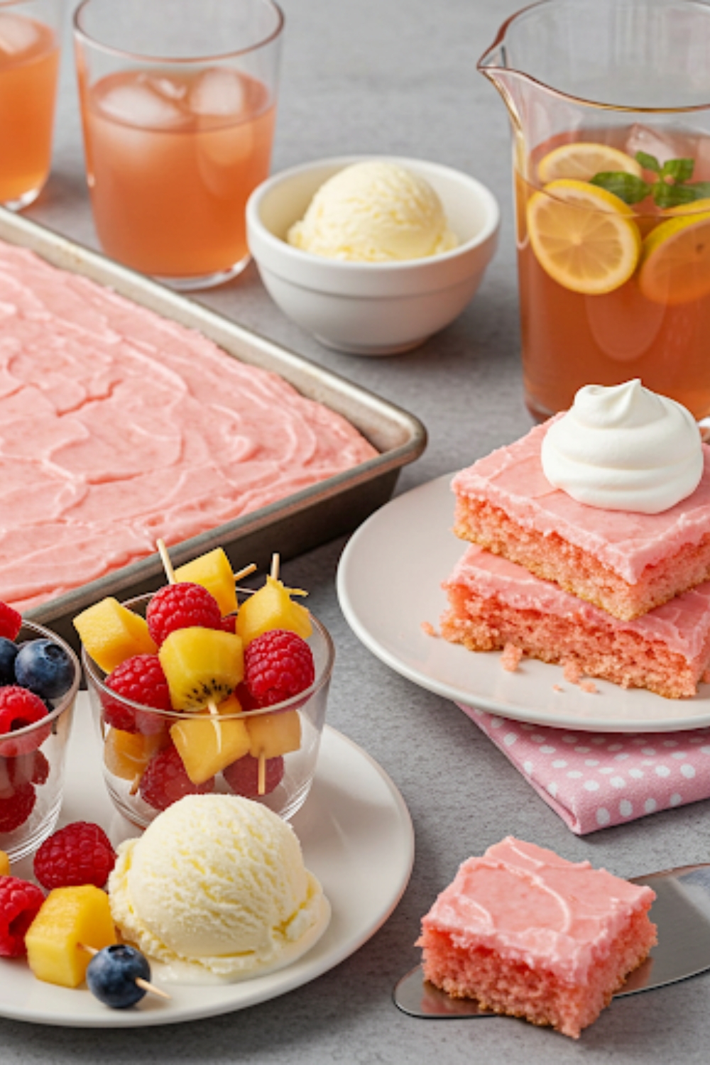 Pioneer Woman Pink Lemonade Sheet Cake - Fruity Desserts