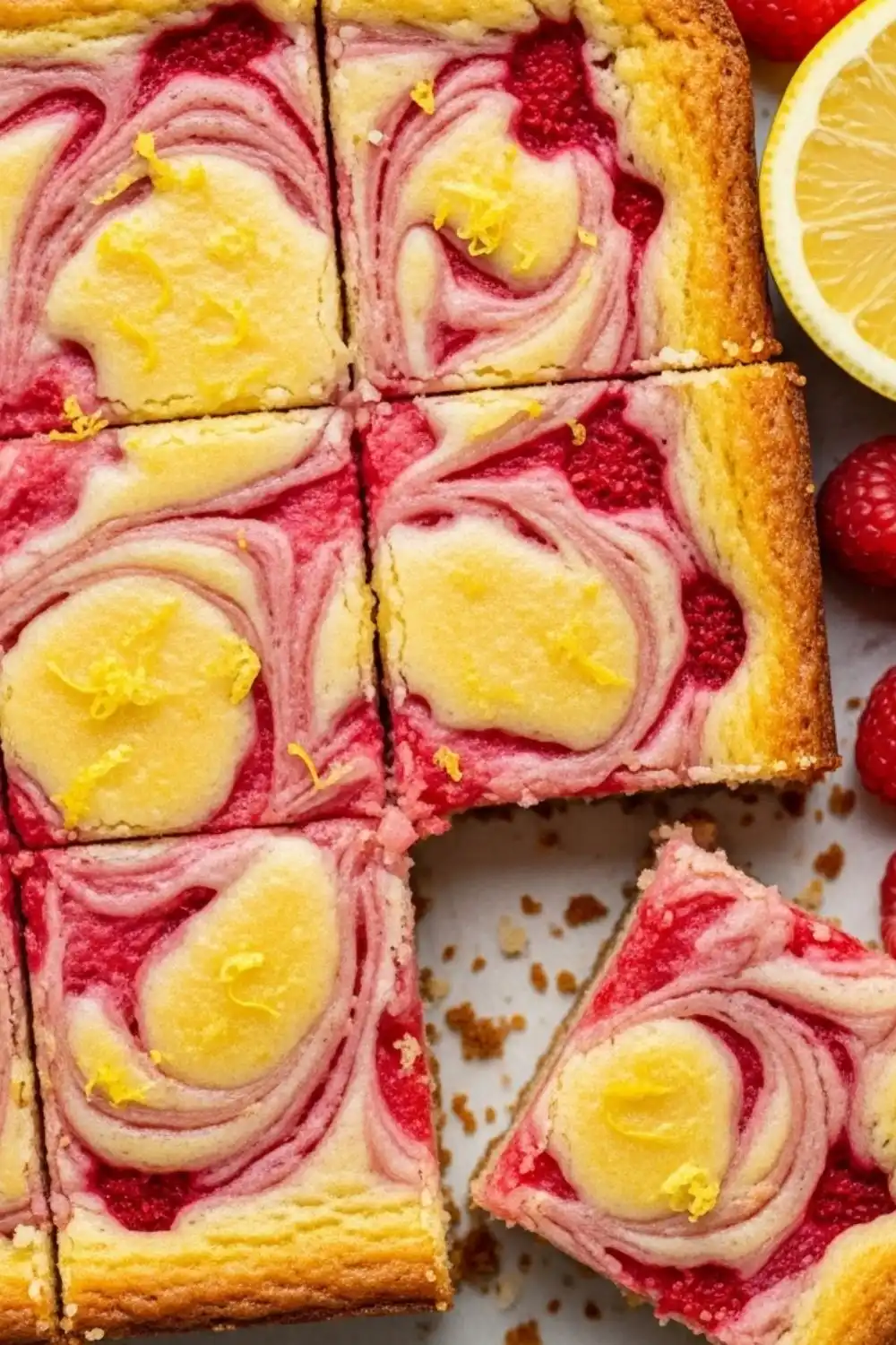Raspberry Lemon Swirl Bars - Fruity Desserts