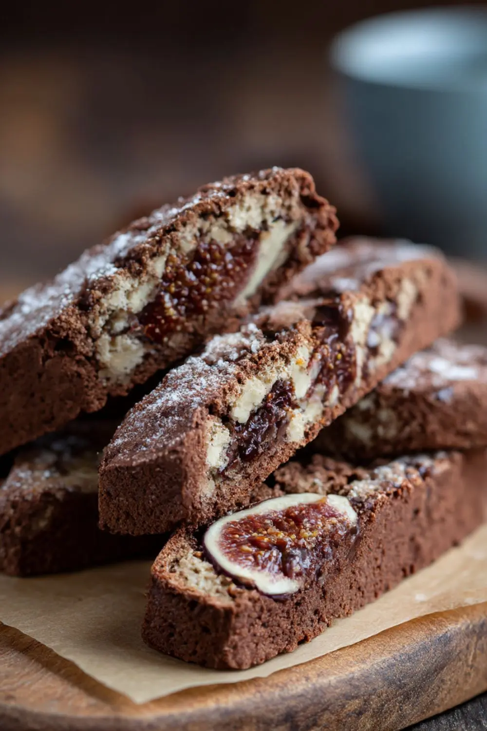 Dark Chocolate-Fig Biscotti - Fruity Desserts